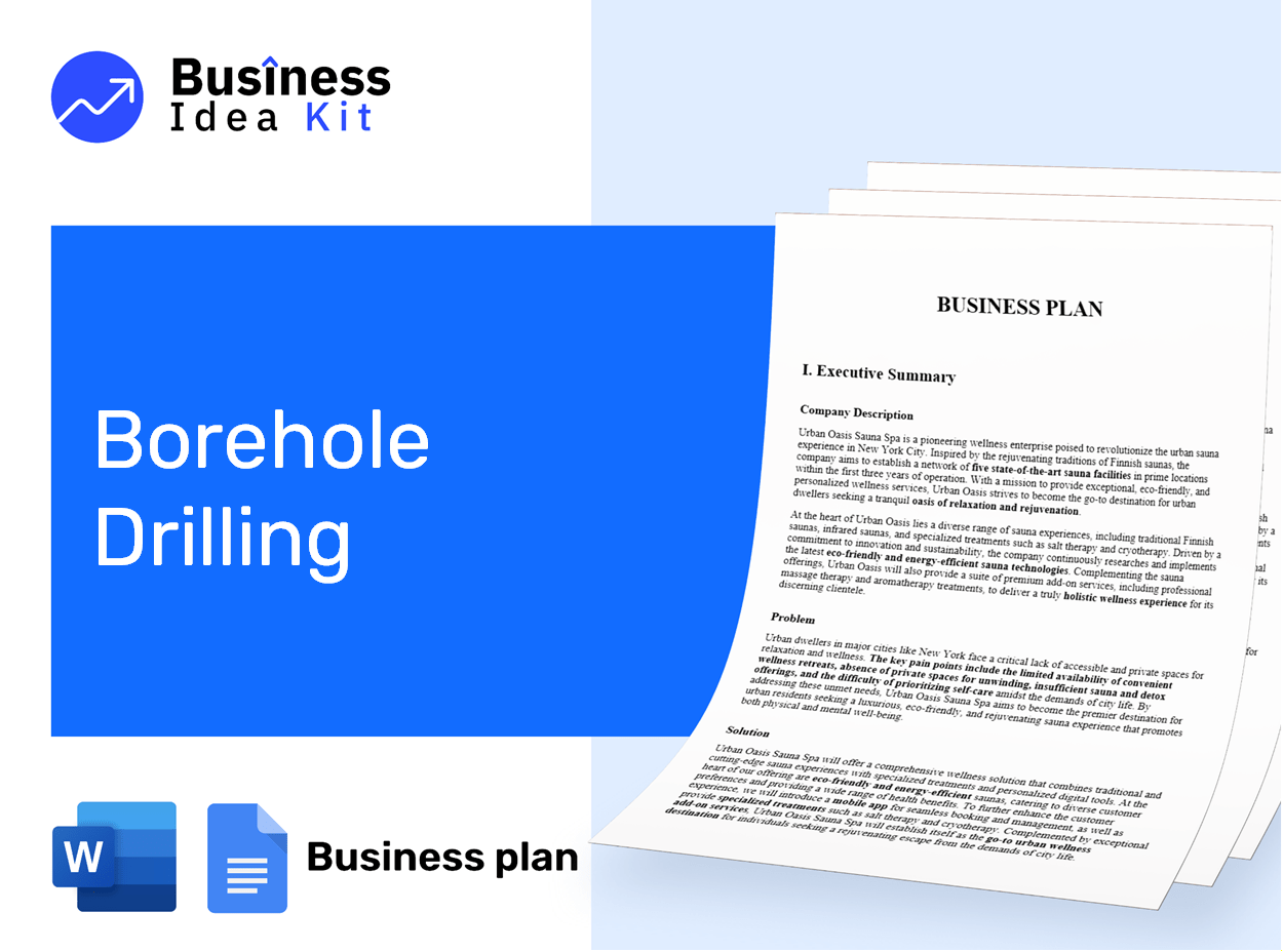 Borehole Drilling Business Plan Example