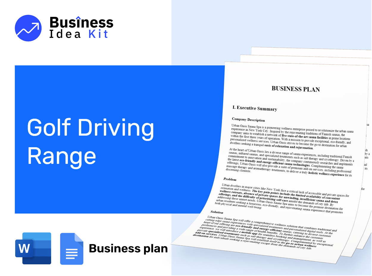Golf Driving Range Business Plan Example