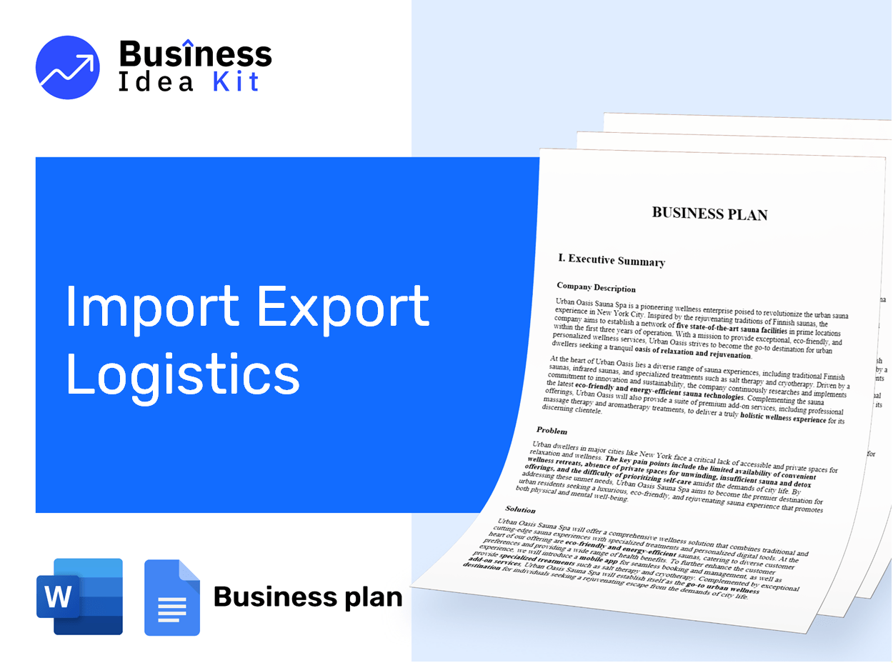Import Export Logistics Business Plan Example