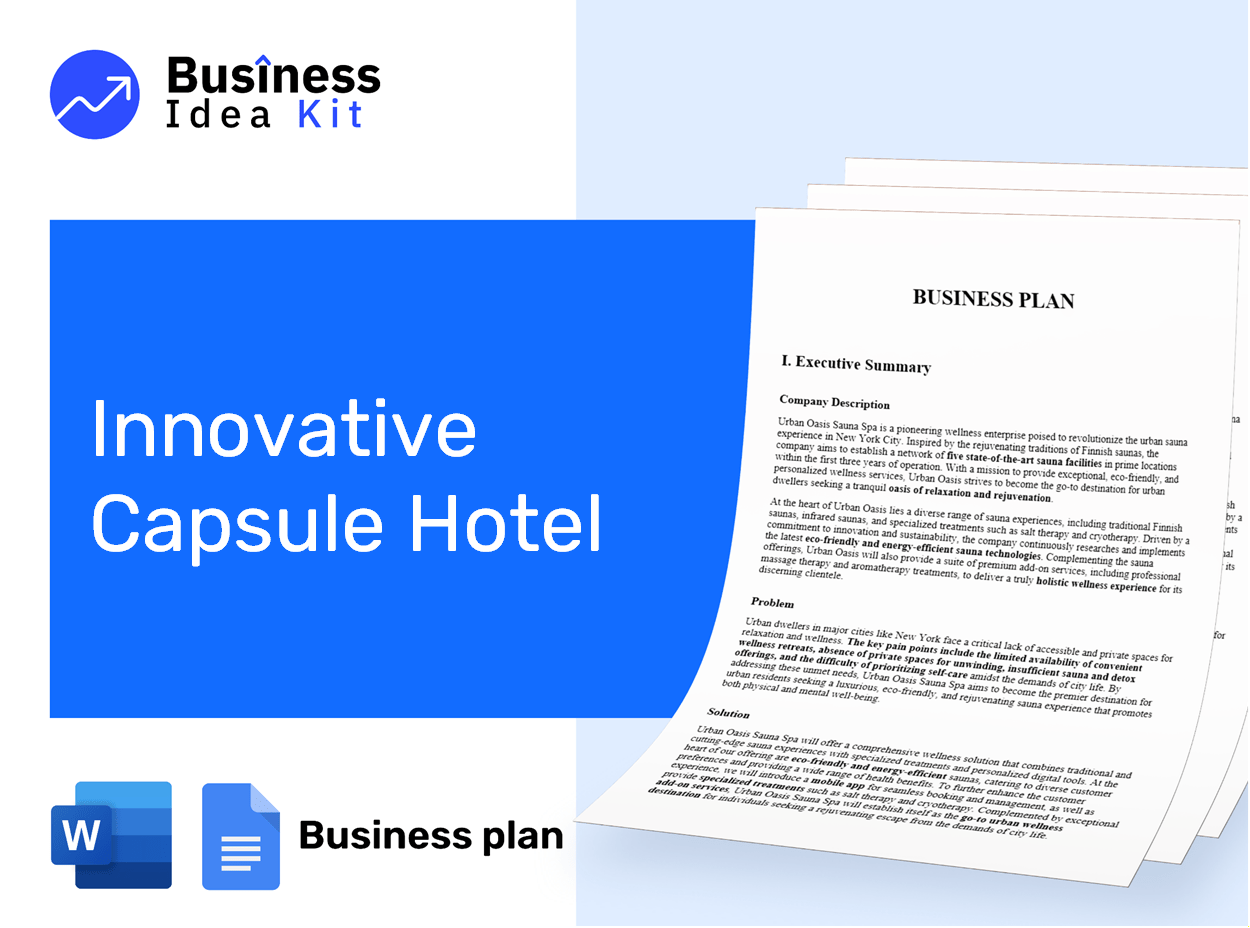 Innovative Capsule Hotel Business Plan Example
