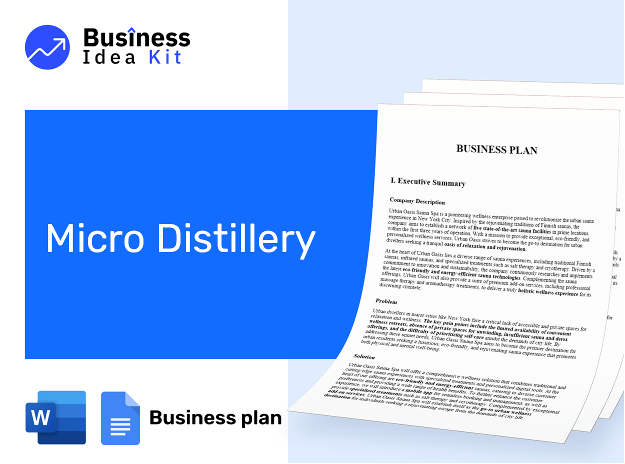 Micro Distillery Business Plan Example