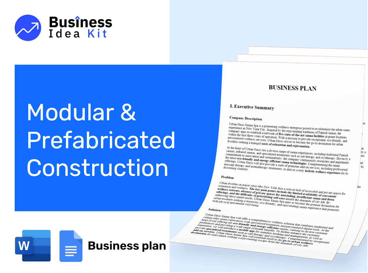 Modular And Prefabricated Construction Business Plan Example