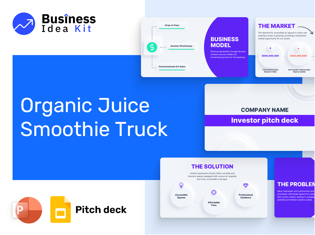 Organic Juice Smoothie Truck Pitch Deck Example