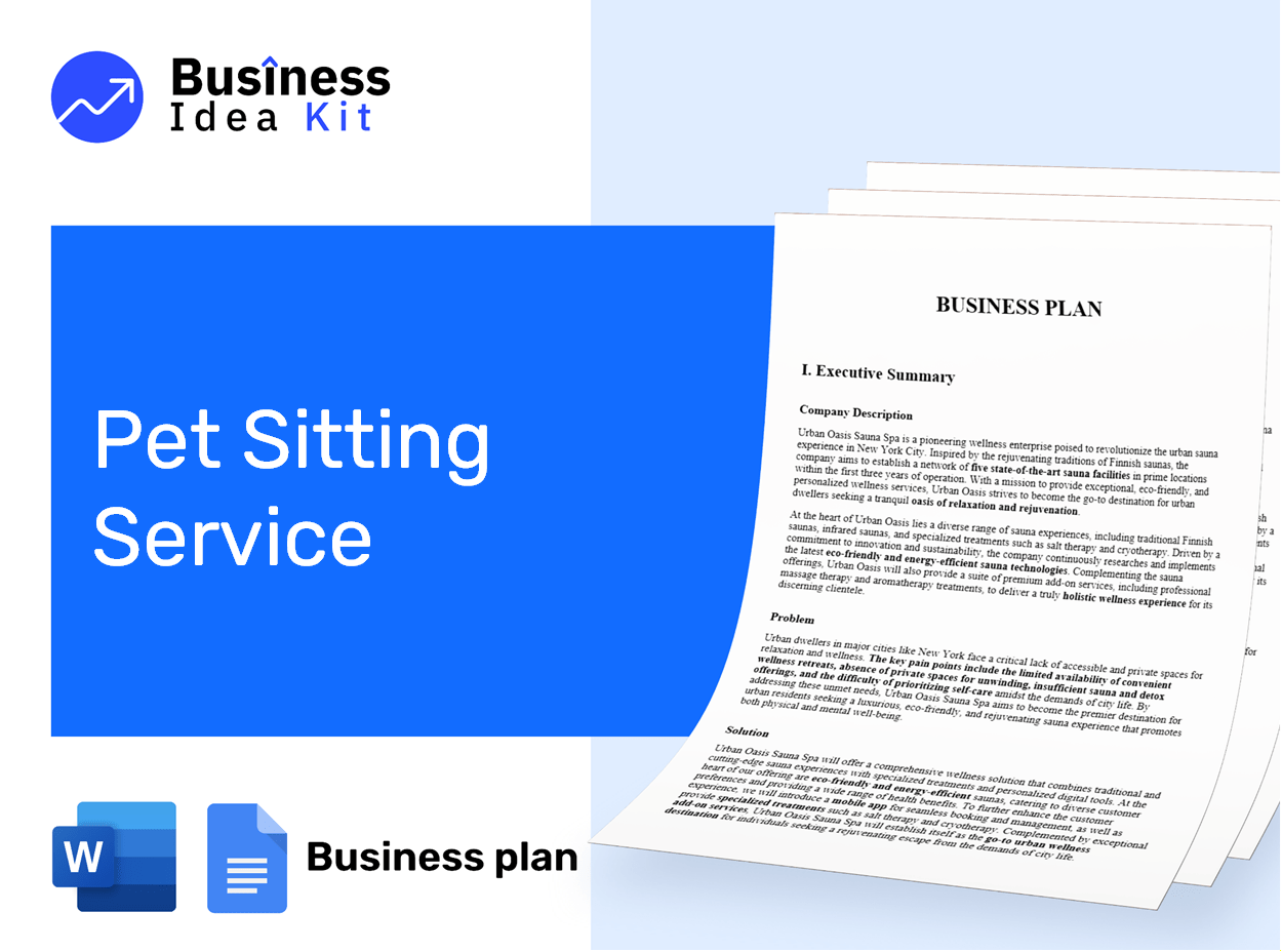 Pet Sitting Service Business Plan Example