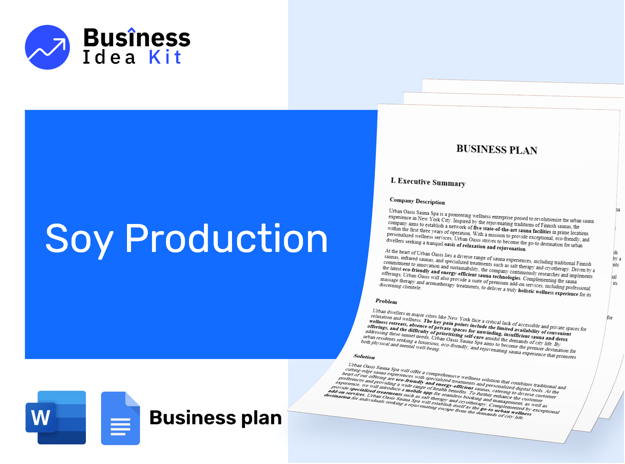 Soy Production Business Plan Example