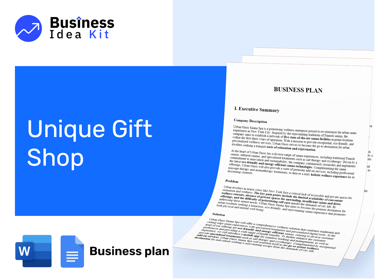 Unique Gift Shop Business Plan Example