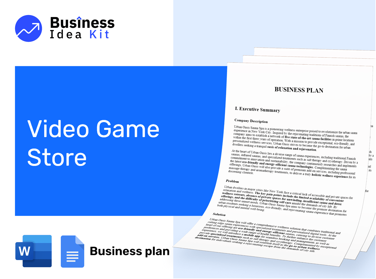 Video Game Store Business Plan Example