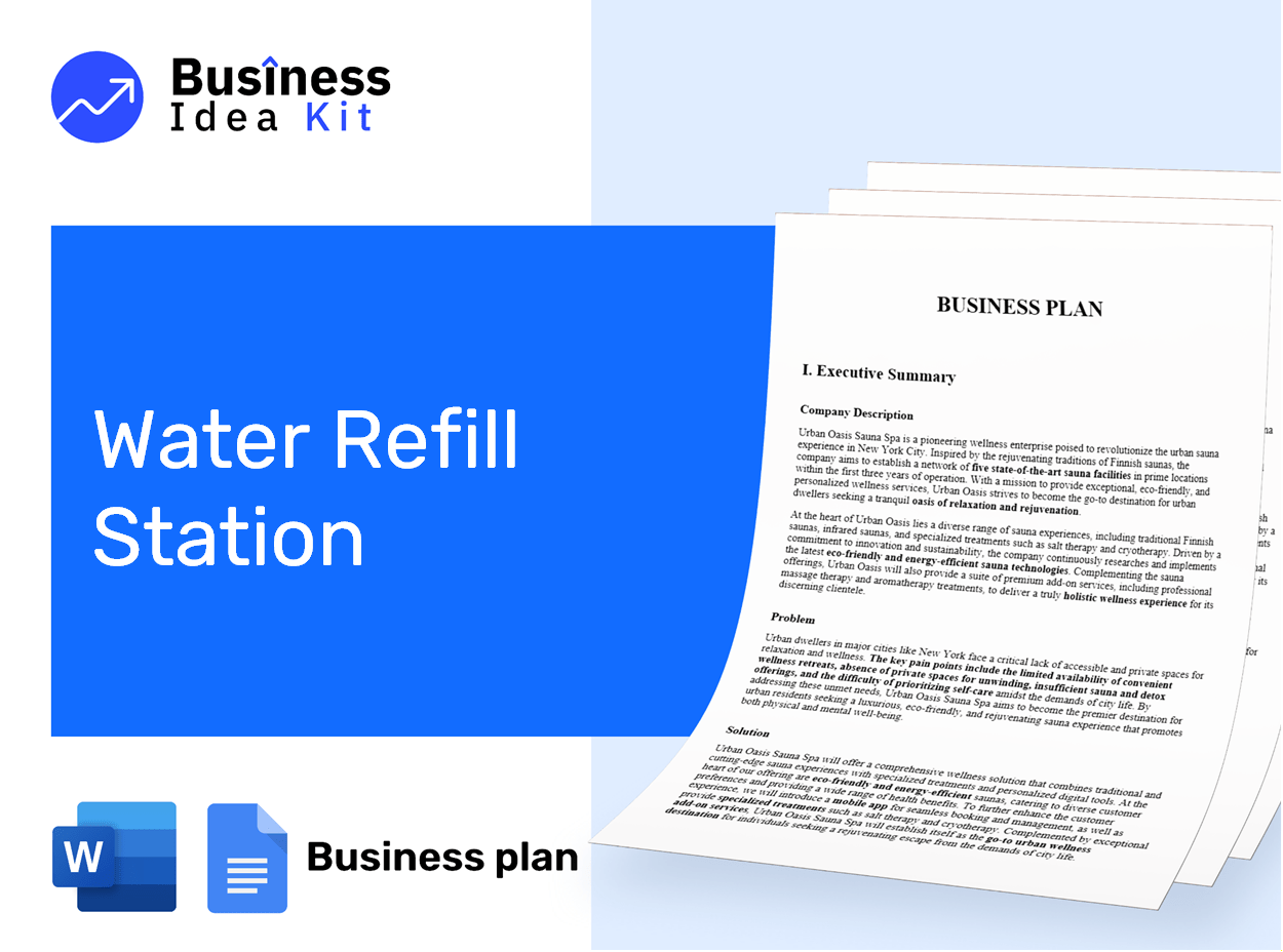 Water Refill Station Business Plan Example